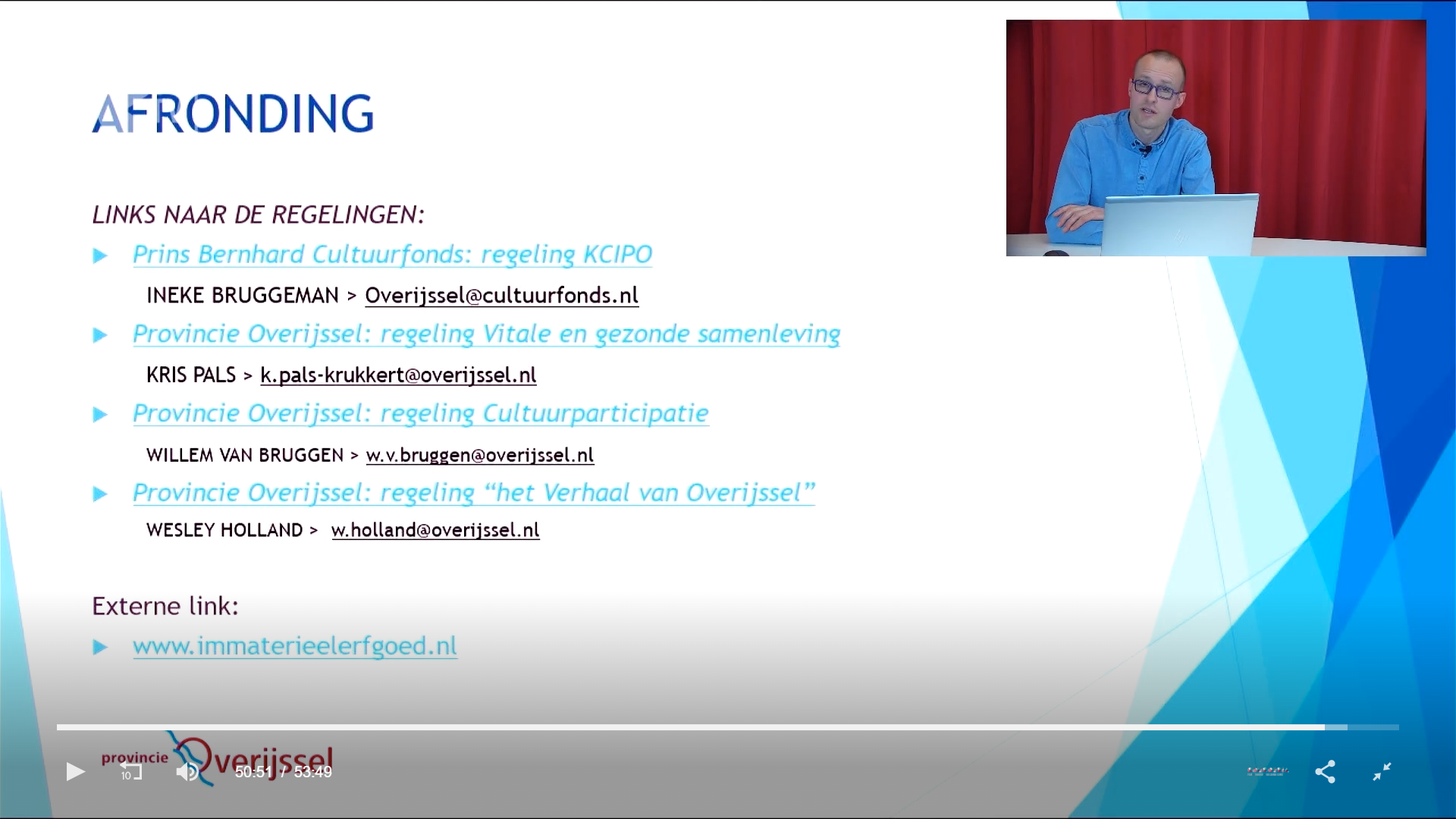 Cultuur in Enschede - Infosessie Provinciale Regelingen – opname webcast Cultuur in Enschede - Infosessie Provinciale Regelingen – opname webcast